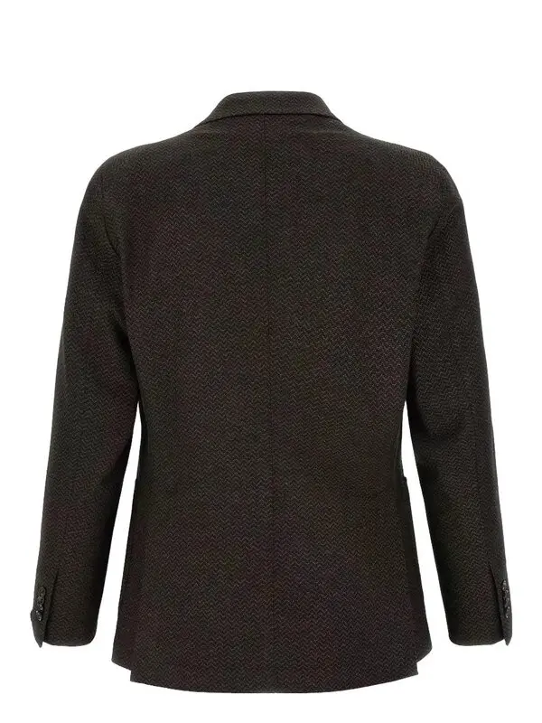 Tagliatore Montecarlo Herringbone Double-breasted Blazer - Brown