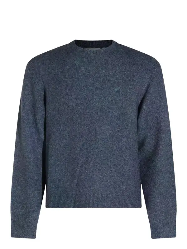 Carhartt Work In Progress Curtis Logo-embroidered Crewneck Sweater - Blue