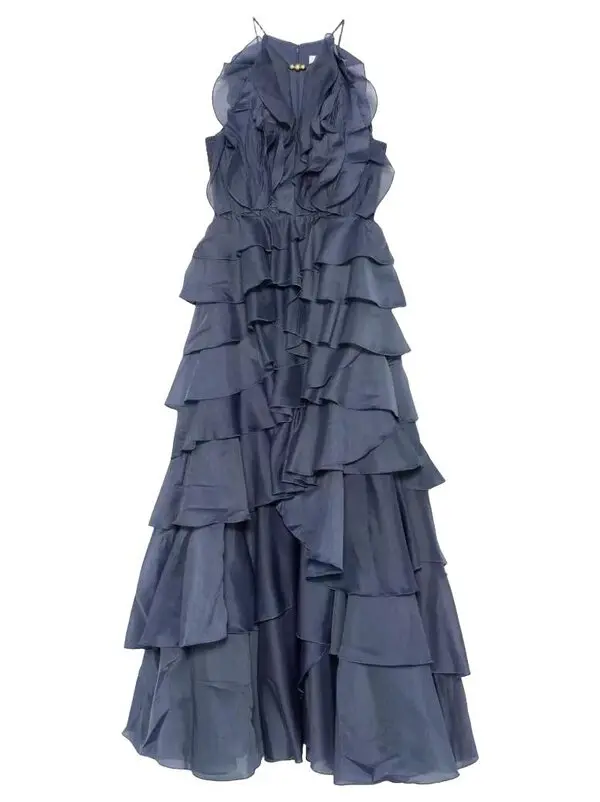 Aje Cleo Ruffled Gown - Blue