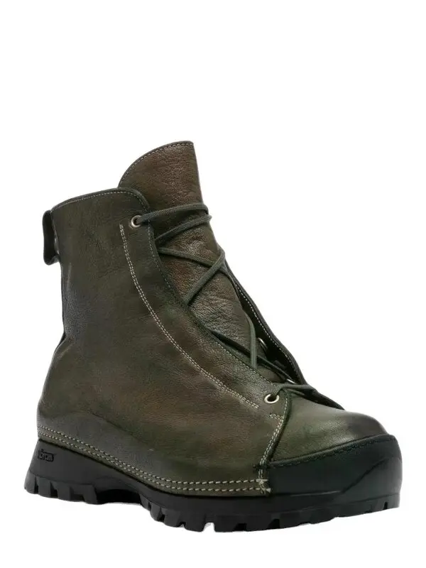 Guidi Leather Lace-up Hiking Boots - Green
