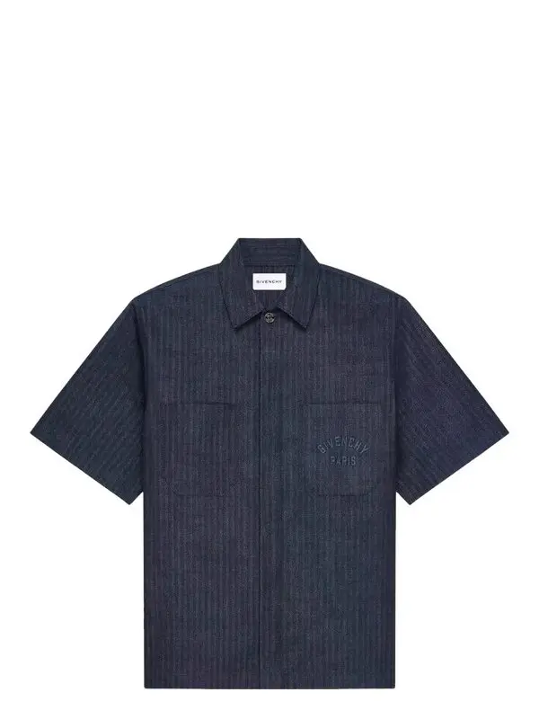Givenchy Herringbone-denim Shirt - Blue