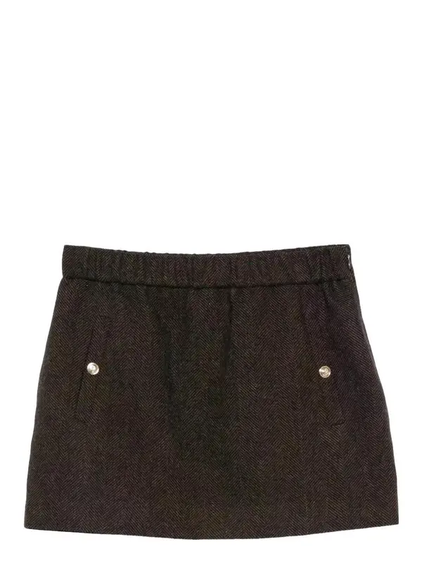 Maje Fringe Detail Tiered Midi Skirt - Brown