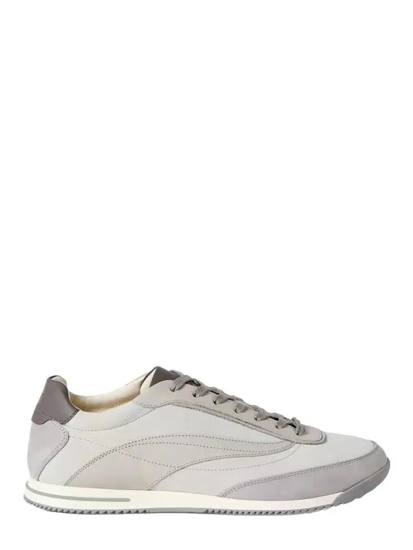 Brunello Cucinelli Panelled Leather Sneakers - Grey
