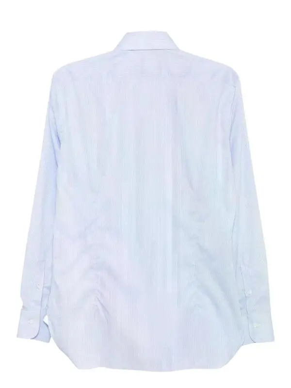 BARBA NAPOLI Vertical-stripe Long-sleeve Shirt - Blue