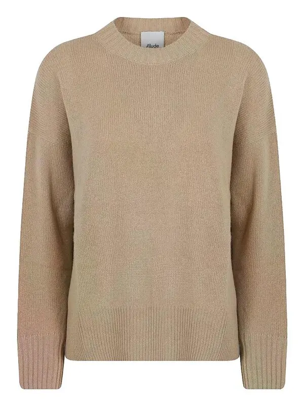 ALLUDE 100% Cashmere Crew Neck Jumper - Neutrals