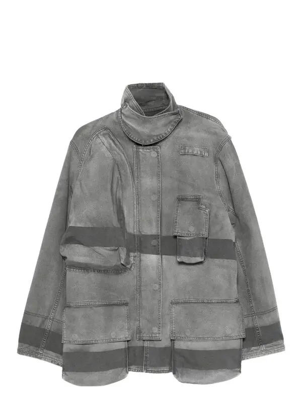 6397 Fireman Multi-pocket Cotton Coat - Grey