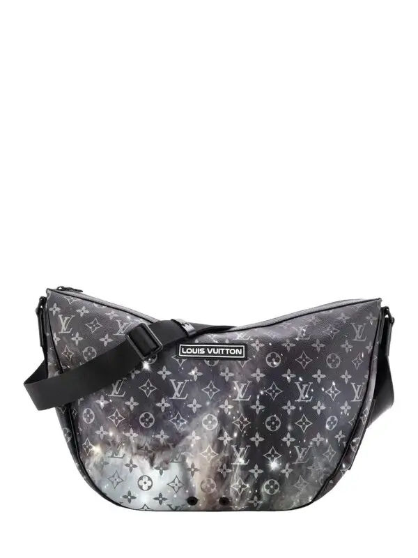 LOUIS VUITTON Alpha Limited Edition Monogram Galaxy Canvas Hobo Bag - Black