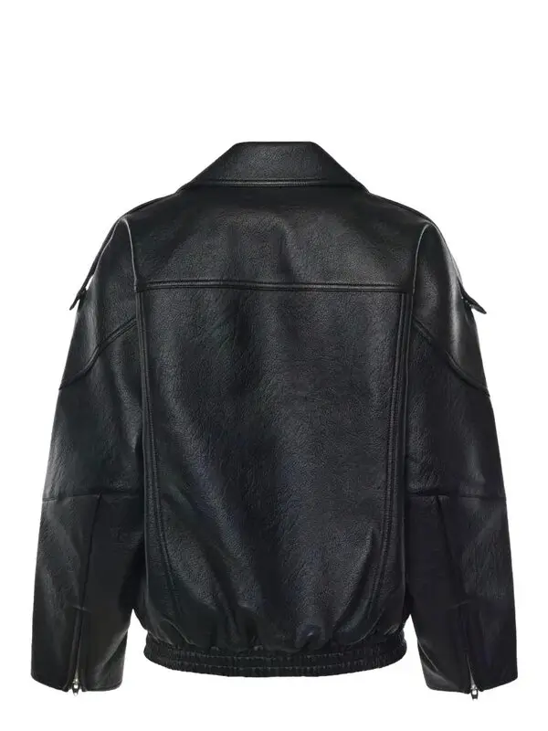 THE FRANKIE SHOP Hudson Faux-leather Zip-up Jacket - Black