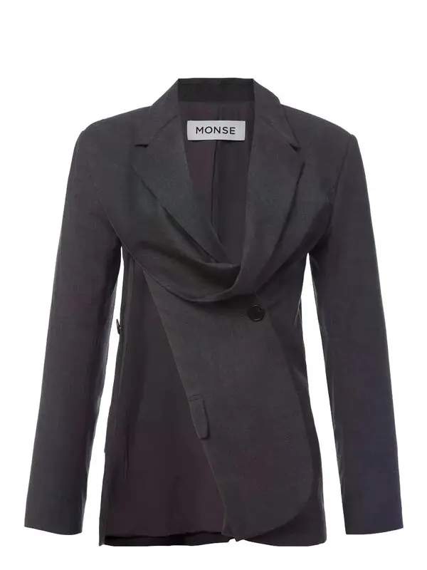 Monse Deconstructed Lapel Tailored Jacket - Grey
