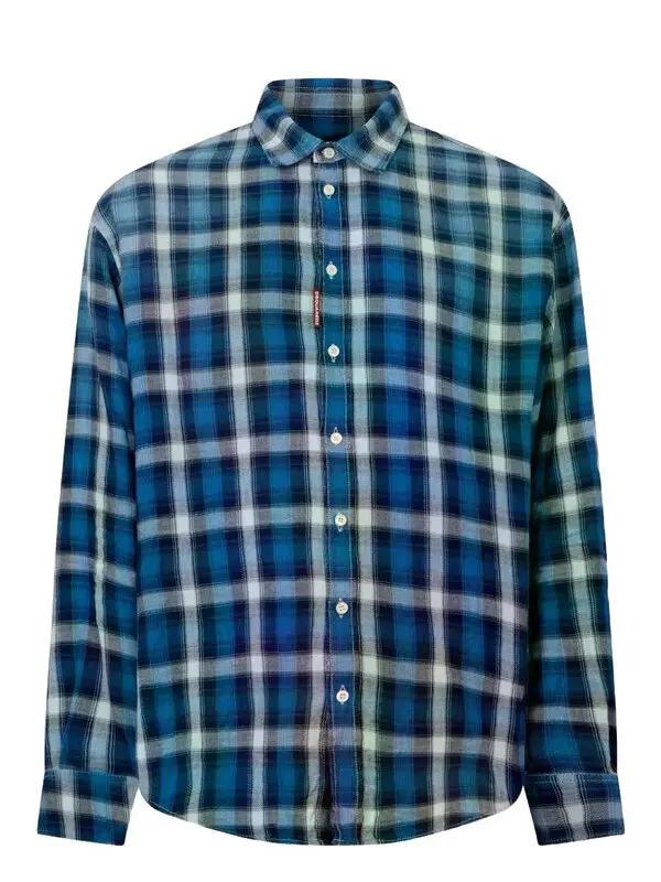 Dsquared2 Classic-check Dropped Shoulder Shirt - Blue