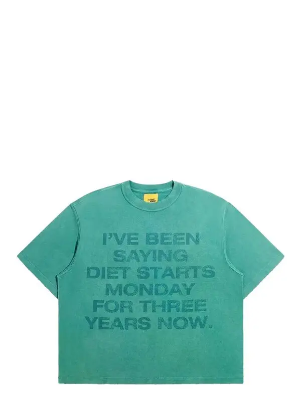 DIET STARTS MONDAY Slogan-print Cotton T-shirt - Green