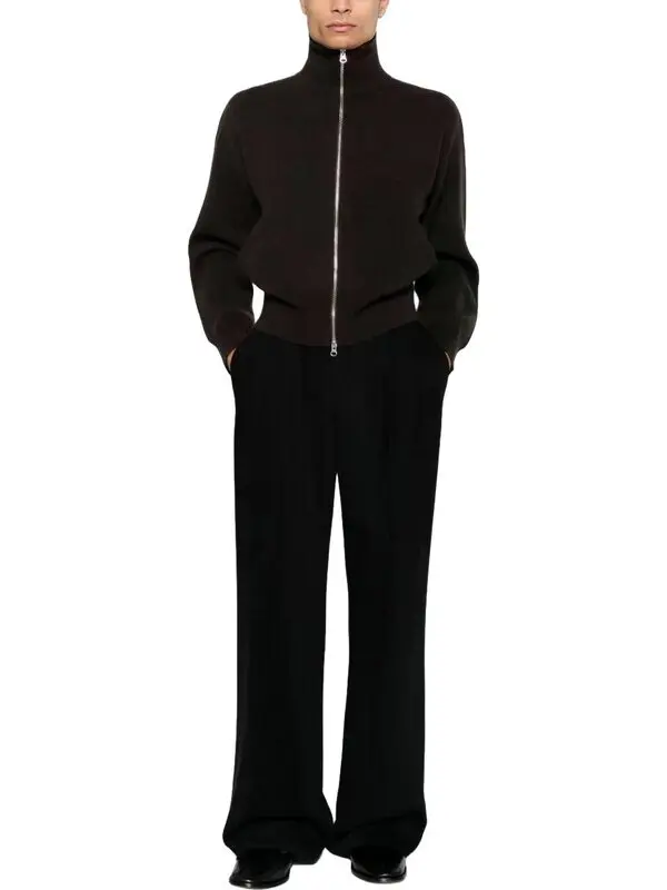 Extreme Cashmere Zip-up High Neck Sweater - Brown