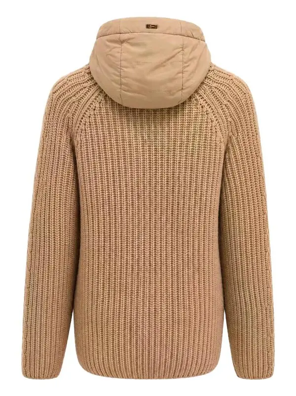 Herno Ribbed-knit Hooded Cardigan - Neutrals
