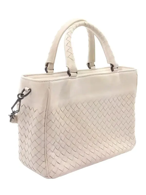 Bottega Veneta Intrecciato Off-white Leather Handbag - Neutrals