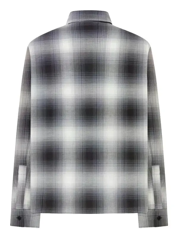 Amiri Logo-embroidered Check Shirt - Grey