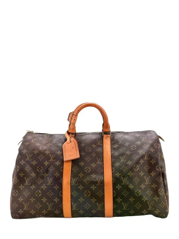 LOUIS VUITTON Monogram Canvas Keepall 50 Travel Bag - Brown