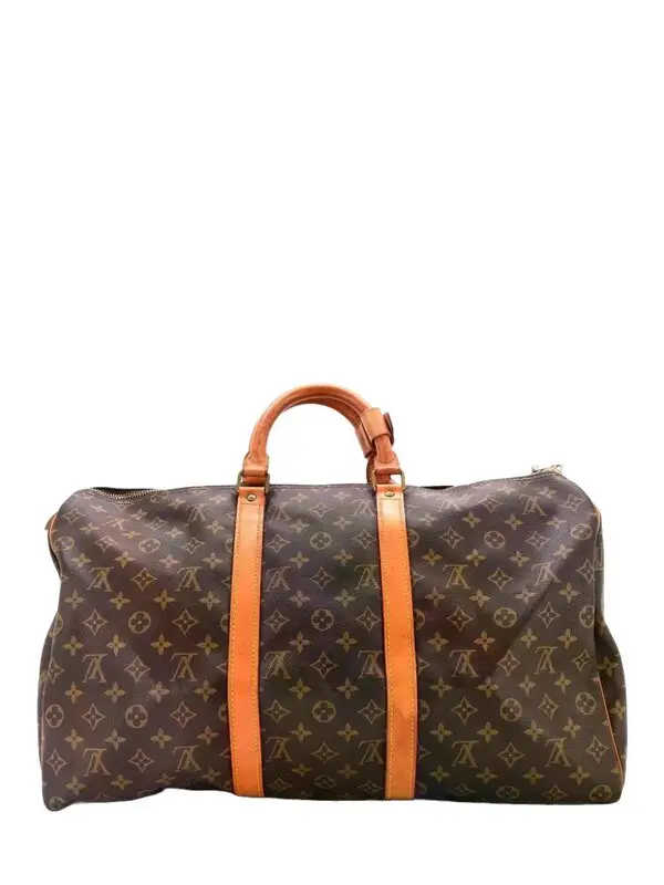 LOUIS VUITTON Monogram Canvas Keepall 50 Travel Bag - Brown
