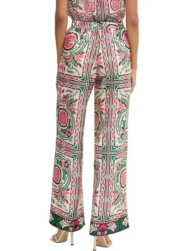MORGAN Geometric Print Wide-leg Trousers - Neutrals