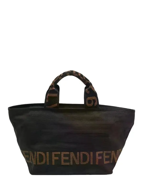 Fendi Logo Print Tote Bag - Black