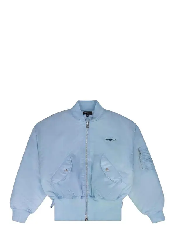 PURPLE BRAND Wordmark Bomber Jacket - Blue