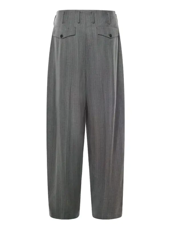 HED MAYNER Pinstripe Pleated Trousers - Grey