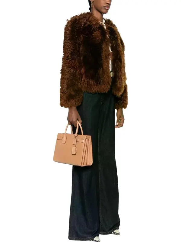 Saint Laurent Sac De Jour Leather Tote Bag By - Brown