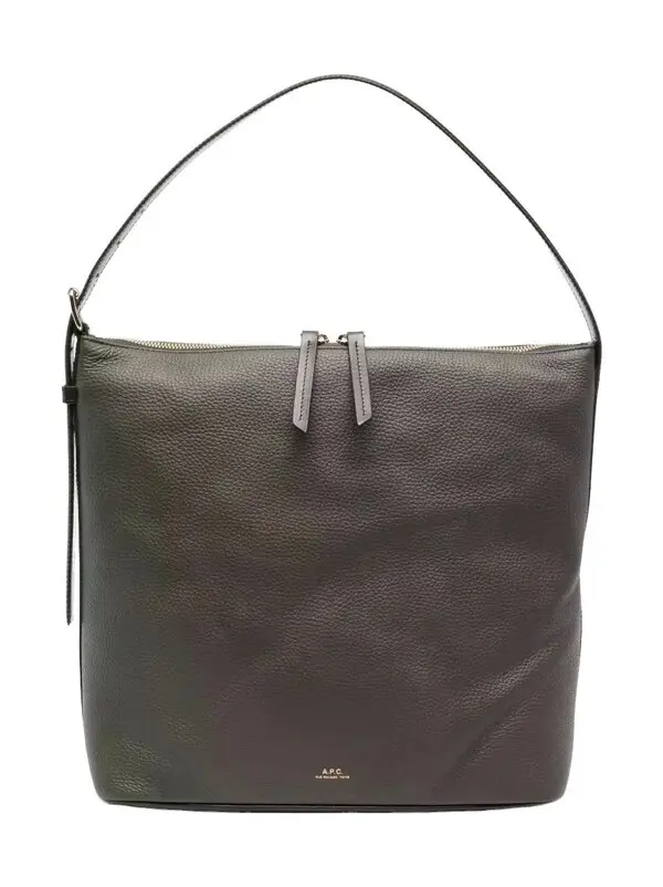 A.p.c. Vera Grained Leather Shoulder Bag - Grey