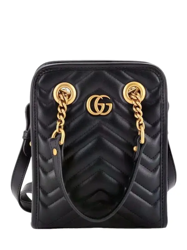 Gucci Gg Marmont Matelassé Leather Mini Crossbody Bag - Black