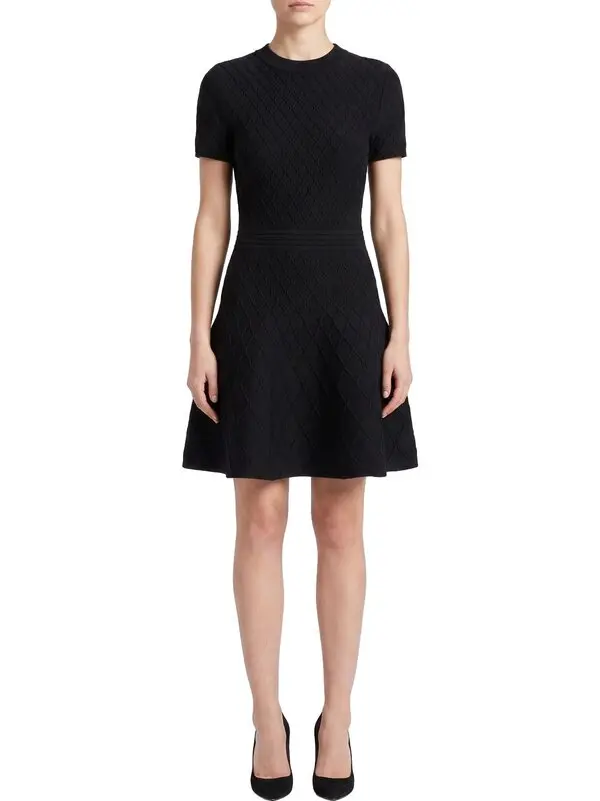 Balmain Textured Knit Dress - Black