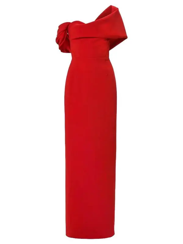 Carolina Herrera Sofia Off-shoulder Draped Maxi Dress - Red