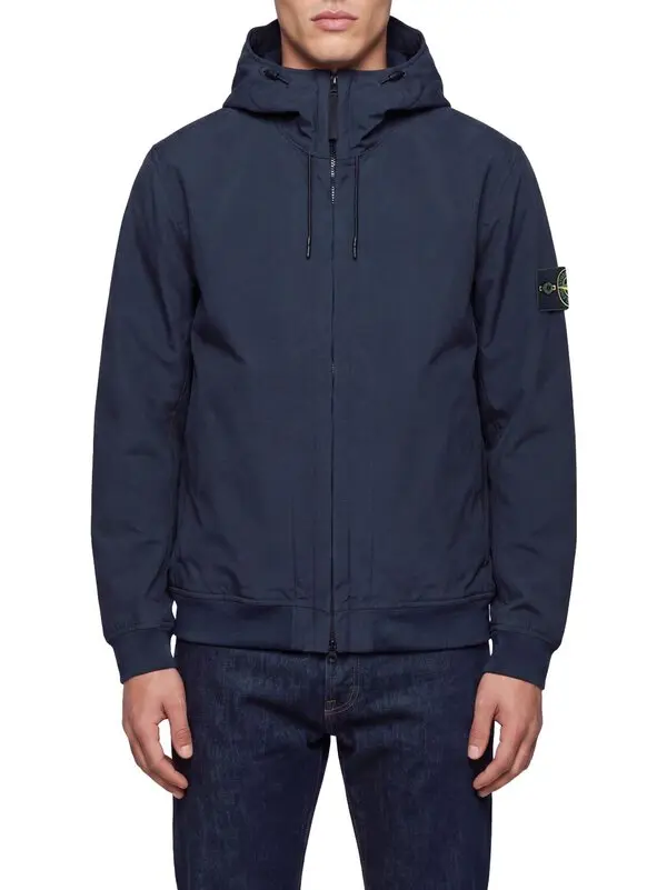 Stone Island Zip-up Hooded Jacket - Blue