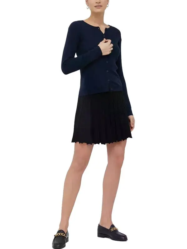 BENETTON Fine Knit Button-up Cardigan - Blue