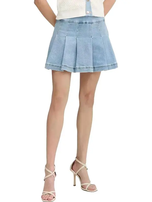 MORGAN High-waisted Denim Mini Skirt - Blue