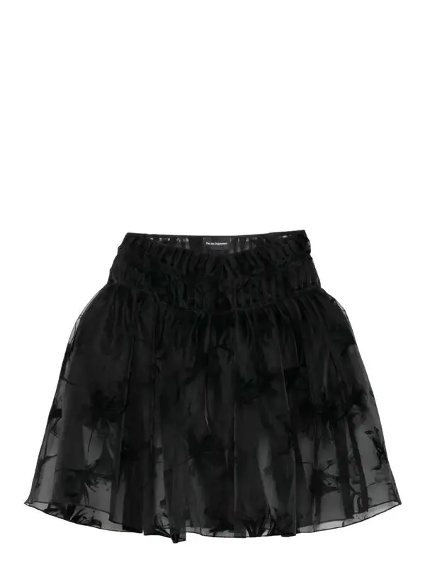 PAULINE DUJANCOURT Floral-print Sheer Midi Skirt - Black