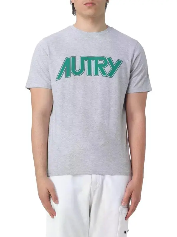 AUTRY Logo-print Cotton T-shirt - Grey