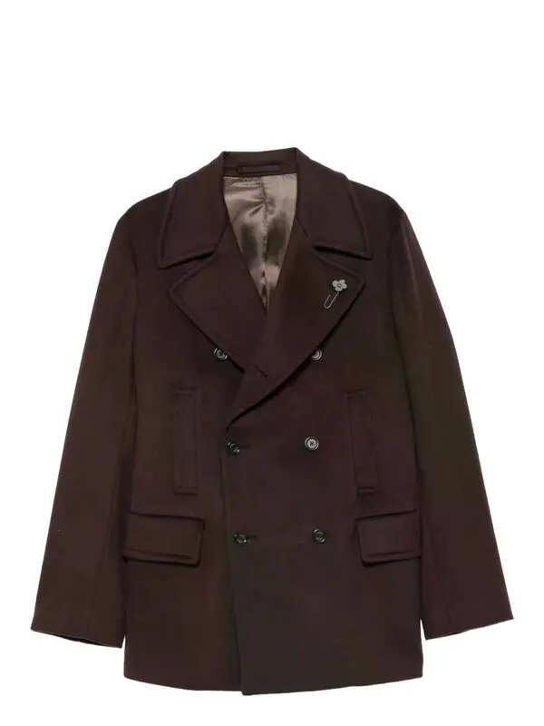 LARDINI Double-breasted Coat - Brown