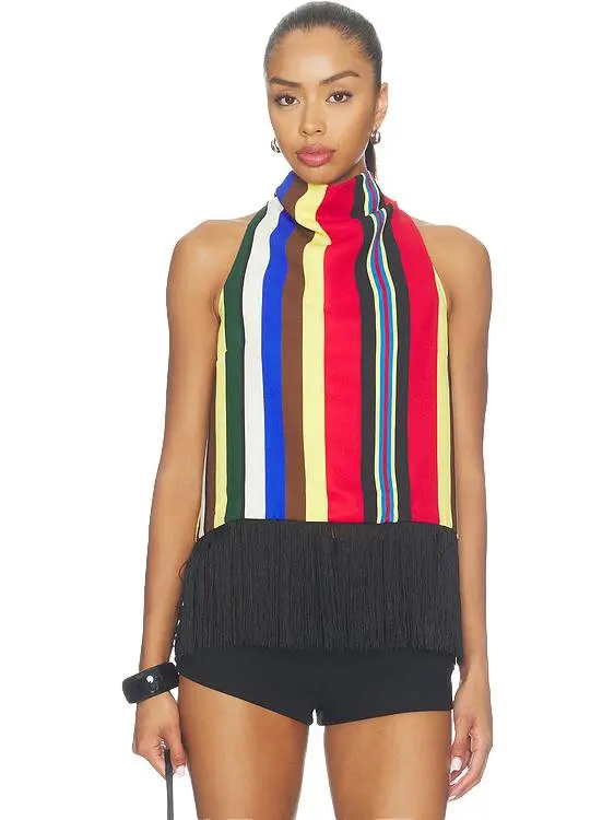SIMONMILLER Tia Crepe Fringe Top - Multi