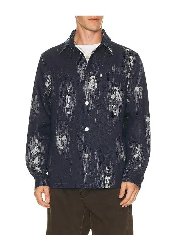 Scotch & Soda Jacquard Relaxed Fit Overshirt - Blue