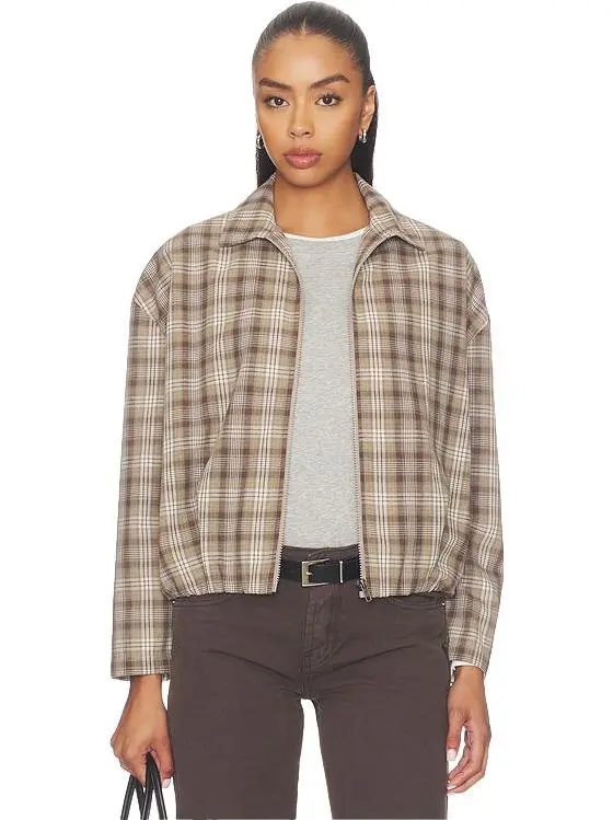 Lna Vivienne Plaid Zip Up Jacket - Multi