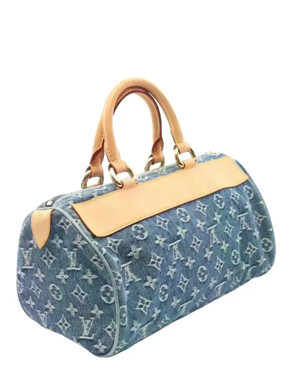 LOUIS VUITTON Monogram Denim Neo Speedy Tote Bag - Blue