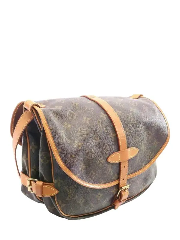 LOUIS VUITTON 1995 Saumur Monogram Shoulder Bag - Brown