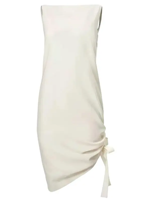 Carolina Herrera Asymmetric Gathered Short Dress - White