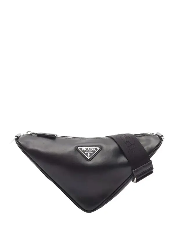 Prada 2010s Triangle Shoulder Bag - Black