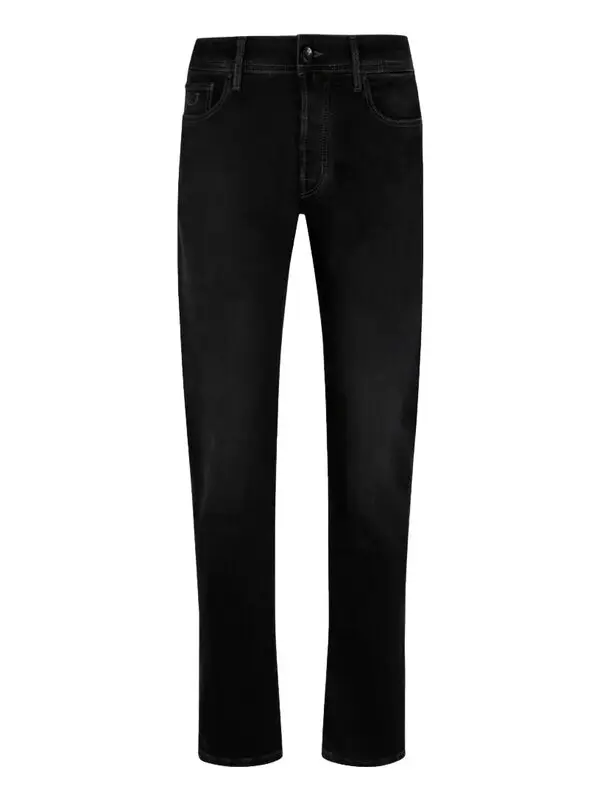 JACOB COHЁN Faded-effect Five-pocket Jeans - Black