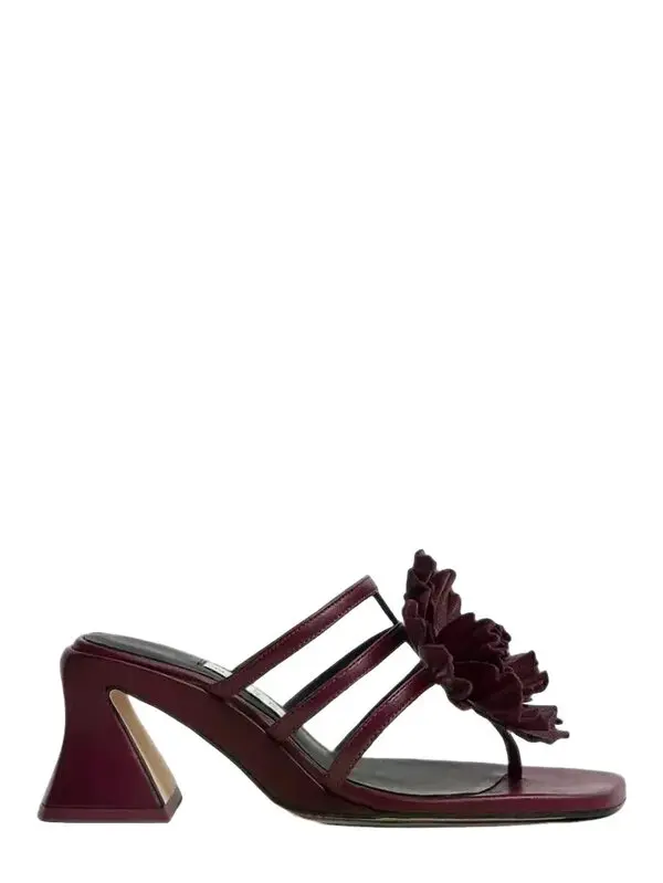 MIISTA Hara Floral-applique Caged Sandals - Red