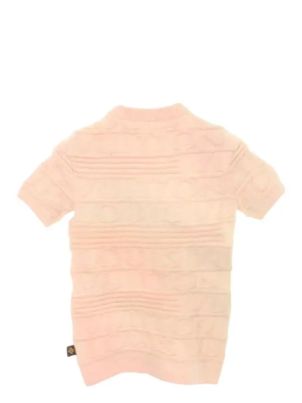 LOUIS VUITTON 2000s Monogram Embossed Sweater - Pink