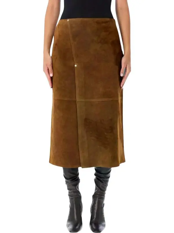Studio Nicholson Melete Wrap-style Midi Skirt - Brown