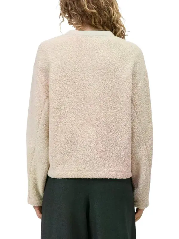 Closed Fleece-texture Sweater - Neutrals