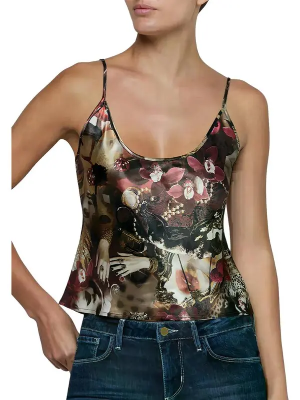 L'Agence Charmy Satin Camisole - Red