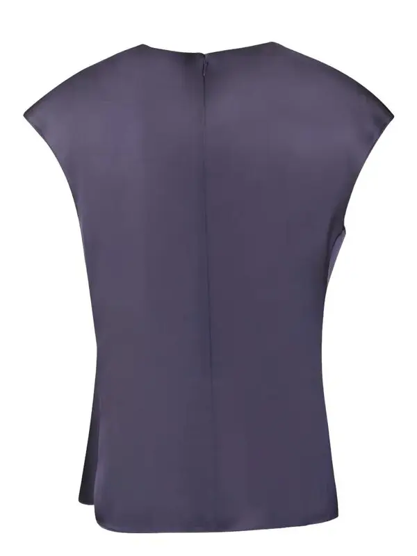 Emporio Armani Pleated Satin Top - Purple